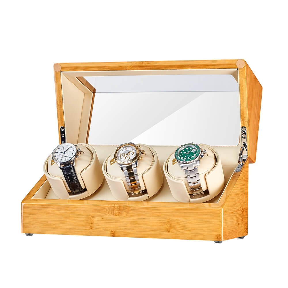 Best Jqueen Bamboo Three Watch Winder