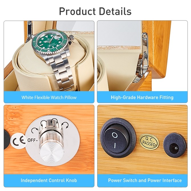 Best Jqueen Bamboo Single Watch Winder