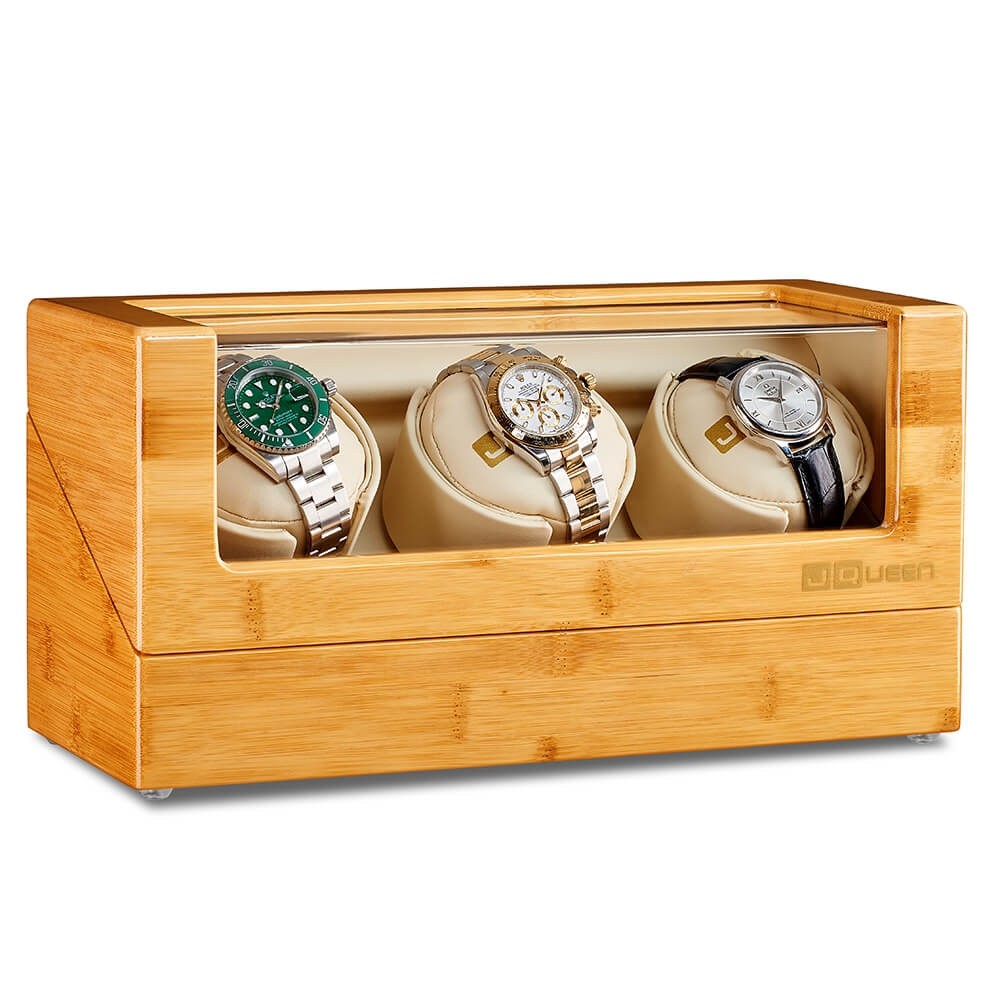 Best Jqueen Bamboo Three Watch Winder