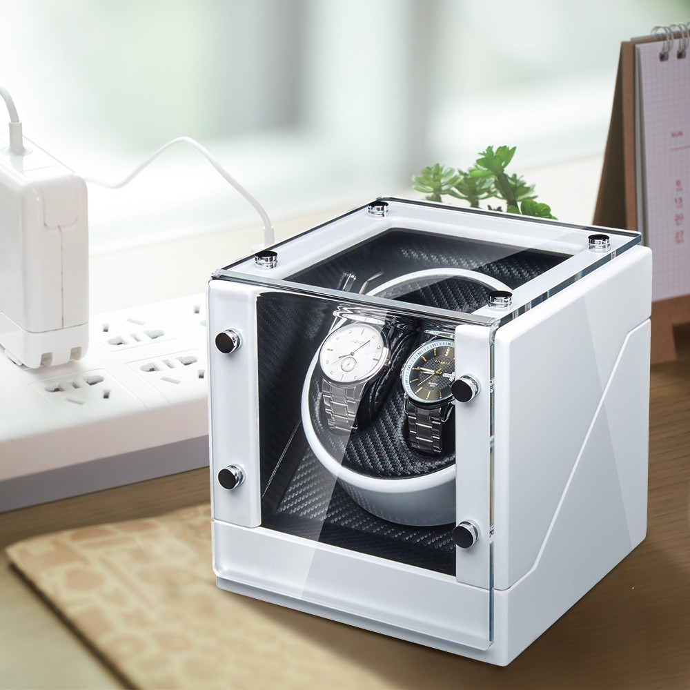 Best Jqueen Acrylic Double Watch Winder White