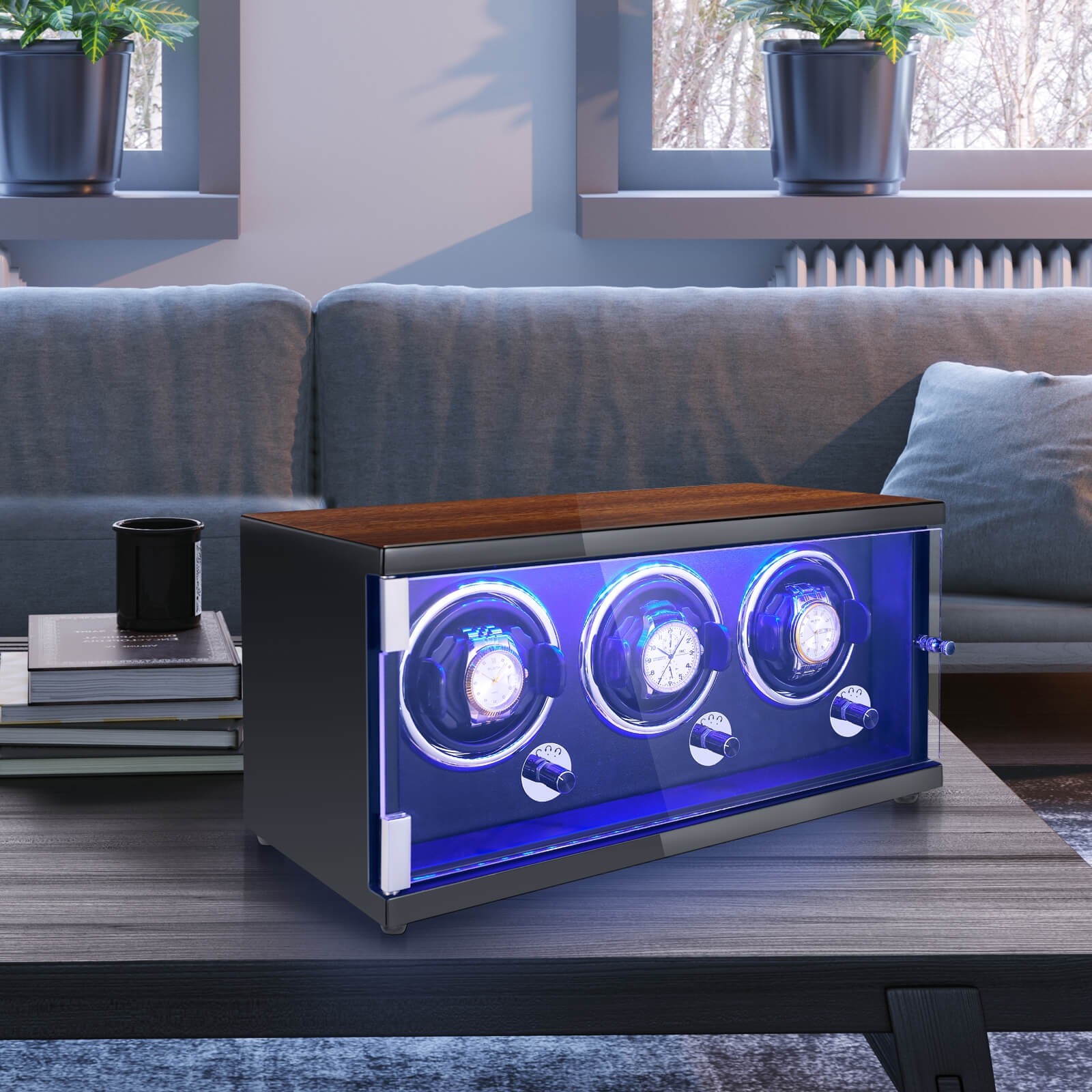 JQUEEN 3 LED Watch Winder for Automatic Watches with Quiet Japanese Motor
